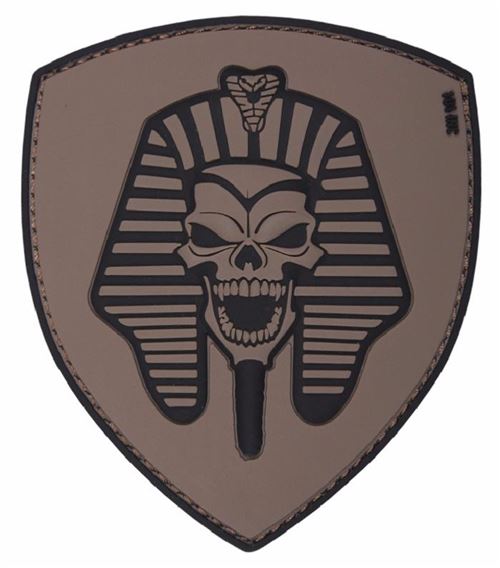 Ecusson scratch blason avec tête de mort pharaon gris marron et noir ...