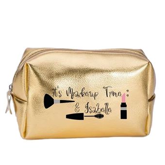 Grande trousse et pochette de maquillage doree Taperso avec motif ...