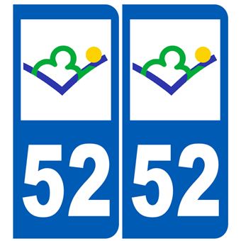immatriculation 52 (Haute-Marne) - Sticker/autocollant - Autocollant et ...