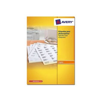 Avery - Papier - adhésif permanent - blanc - 70 x 35 mm 2400 étiquette ...