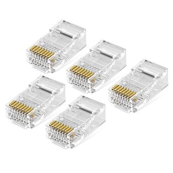 Lot de 50 Cat 5 Connecteur RJ45 Ethernet Réseau Embout Fiche Blindé STP ...