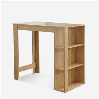 Table haute moderne avec étagères pour bar et cuisine Charmes Bois ...