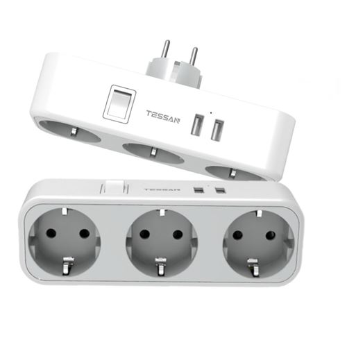 TESSAN Prise Multiple USB 5 en 1 Multiprise Electrique Murale USB avec ...