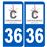 immatriculation Châteauroux 36 - Sticker/autocollant - Autocollant et ...