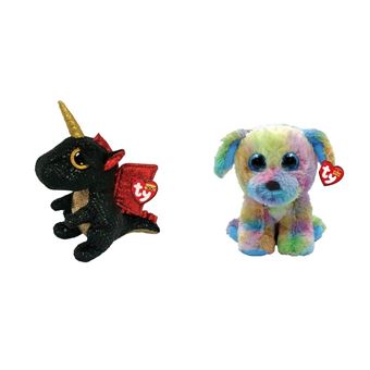 Ty - Peluches - Beanie Boo's - Grindal Dragon & Max Chien - Animal en ...