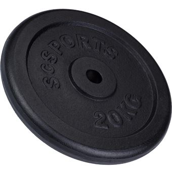 ScSPORTS® Disque de Poids - 20 kg, en Fonte Simple, Ø 30/31 mm, Durable ...