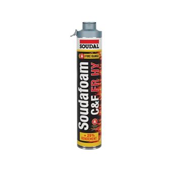 Mousse PU pistolable coupe-feu Soudafoam FR Click & Fix 750ml - SOUDAL - 146751 - Colle et ...