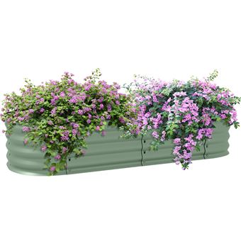 Carré potager de jardin dim. 150L x 62l x 30H cm modulable tôle d'acier ...