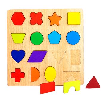 Puzzle en bois 16p forme couleur enfant bébé - guizmax - Puzzle - Achat ...