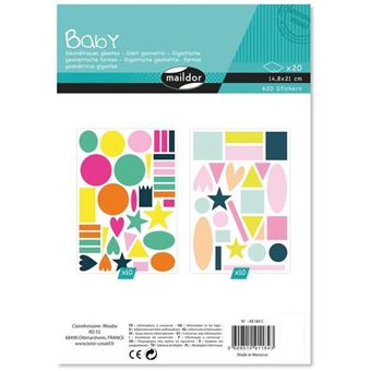 CLAIREFONTAINE Pochette 620 gommettes Baby 20 planches 14,8x21 cm ...