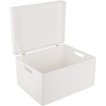 Creative Deco Grande Boite Rangement en Bois Blanc 40 x 30 x 24 cm ...