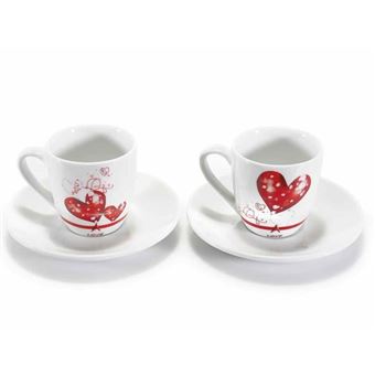 Lot de 2 tasses avec déco Coeur - Tasse et Mugs - Achat & prix | fnac