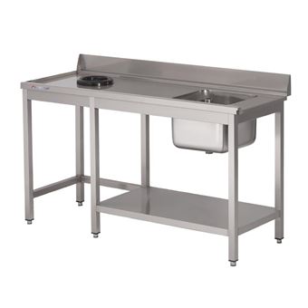 Table Entrée Lave-Vaisselle en Inox avec Trou Vide Ordure - Profondeur 700 - Gastro M - Inox ...