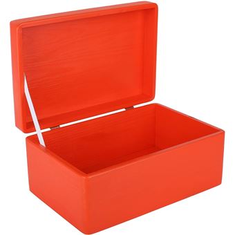 Creative Deco Boite Rangement en Bois Rouge 30 x 20 x 14 cm Boîte en ...