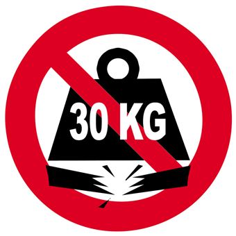 Charge maximale 30 KG - 10cm - Sticker/autocollant - Autocollant et ...