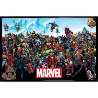 Poster Encadré: Marvel Comics - Univers (61x91 cm), Cadre Plastique ...