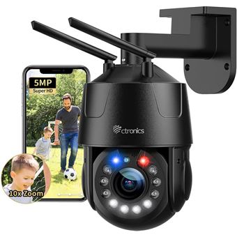 Ctronics PTZ Caméra Surveillance WiFi 5MP 10x Optique Zoom Extérieure ...