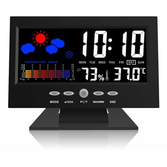 Station Météo Multifonction FISHTEC Sound Control - Station météo thermomètre pluviomètre ...