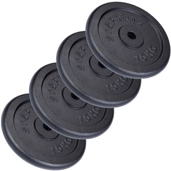 ScSPORTS® Disque de Musculation - 4 x 15 kg, en Fonte, Ø 30/31 mm ...