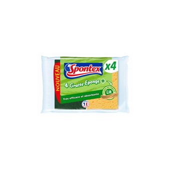 Spontex - 4 Gratte-Eponge + Fibres de Lin - Accessoires de nettoyage ...