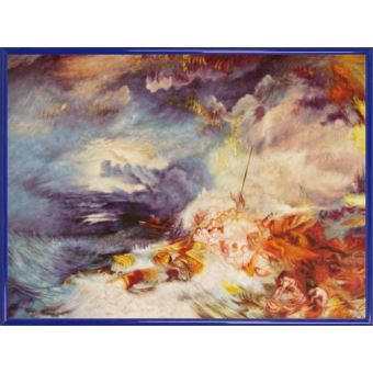 Poster Reproduction Encadré: Joseph William Turner - Un Incendie En Mer ...