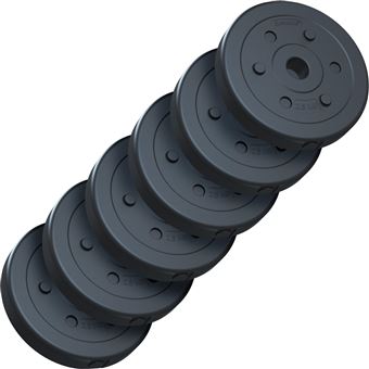 ScSPORTS® Jeu de Disques de Poids - Set de 15 kg, Plaques 6 x 2,5 kg en ...