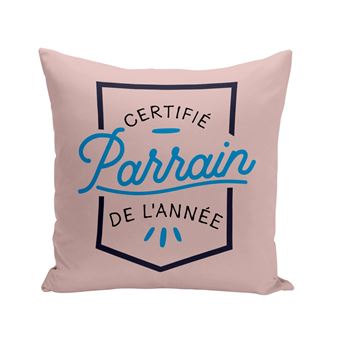 Fabulous Housse de coussin rose Certifié Parrain de l'Année [40x40 cm ...