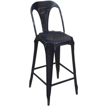 Antic Line Créations - Fauteuil de bar vintage en métal noir antique ...