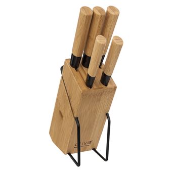 FIVE Simply Smart - Bloc 5 Couteaux Bambou 31cm Naturel - Ustensile de ...