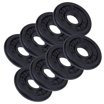 ScSPORTS® Disques de Poids - Set de 8 x 0,5 kg, Fonte, Ø 30/31 mm ...