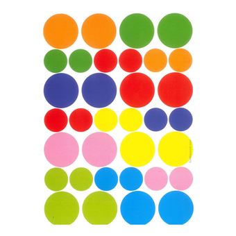 Gommettes rondes assortiment de couleurs et tailles 3 planches 102 ...