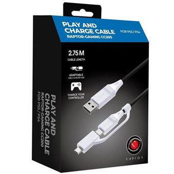 Raptor Gaming - Câble de charge pour manettes PS4 DualSense ...