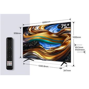 Tv led 4k 75 pouces ecran plat titane dolby vision google tv aipvq ...