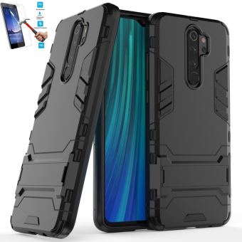 Coque Pour Xiaomi Redmi Note 8 Pro Anti Choc Noir Avec Film Verre ...