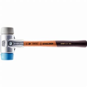 Maillet HALDER SIMPLEX TPE souple / TPE moyen avec boîtier en aluminium et manche en bois - D=60 ...