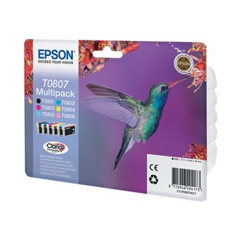 Epson T0807 Multipack - Pack de 6 - 44.4 ml - noir, jaune, cyan ...