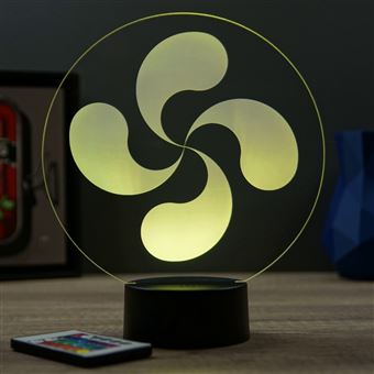 Lampe illusion 3D Croix Basque Lauburu - Achat & prix | fnac