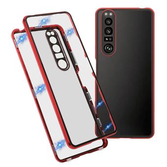 Bumper en métal ultra clair, antichute, rouge pour votre Sony Xperia 1 ...