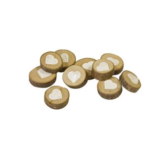 10 mini rondins bois impression c ur blanc - DEK0693 - Article et ...