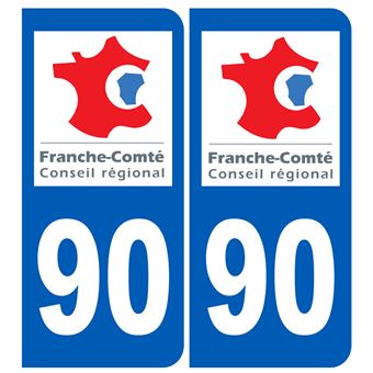 immatriculation 90 (région) - Sticker/autocollant - Autocollant et ...