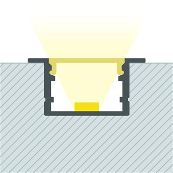 TechBrey Profilé Aluminium Encastré pour Rubans LED jusqu'à 25 mm avec ...