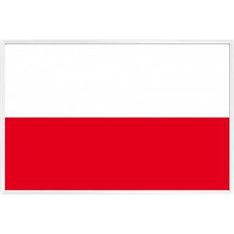 Poster Encadré: Pologne - Drapeau (61x91 cm), Cadre Plastique, Blanc ...