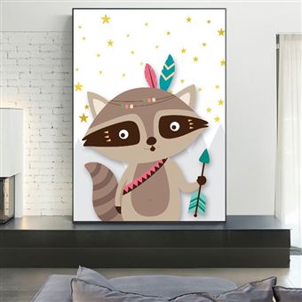 Toile Raton Laveur Animaux 30*40cm - Enfant Bebe - Affiche Poster ...