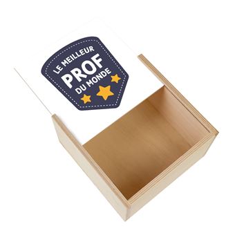 Boite Coffret en Bois - Fabulous - Le Meilleur Prof du Monde (11 x 11 x ...