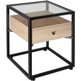 -20€01 sur TecTake Table de chevet Preston 43x45x54,5cm - Bois clair ...