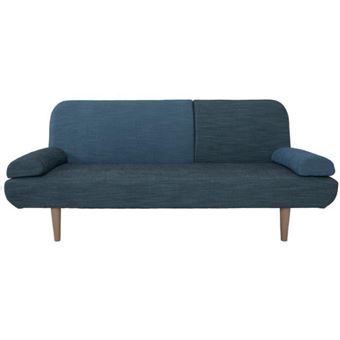 TILDA Banquette convertible clic-clac 3 places deco - Velours bleu ...