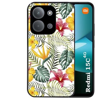 Coque noire Taperso pour REDMI 15C 4G et 5G avec motif jungle et fleur ...