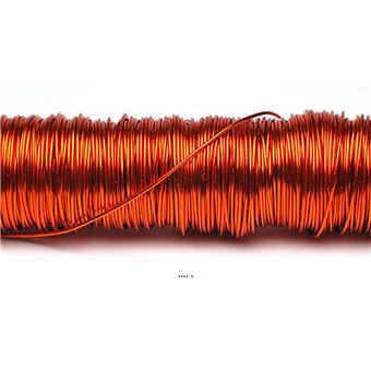 Fil décoratif laque Orange D0.50mm finition brillant L50m monture bois ...