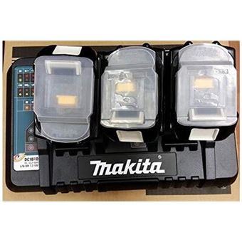 Makita power source kit avec chargeur double dc18rd 3 batteries 18 v 5 ah 198458–6 - Connectique ...