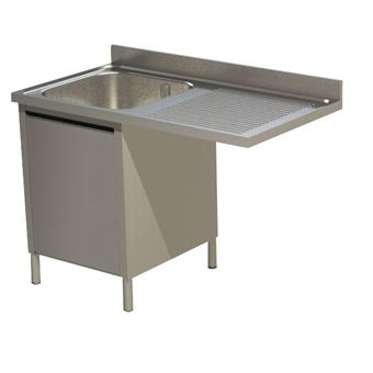 Plonge Inox Gamme 700 sur Placard Fermé avec Emplacement Lave-Vaisselle - Égouttoir Droite ou ...